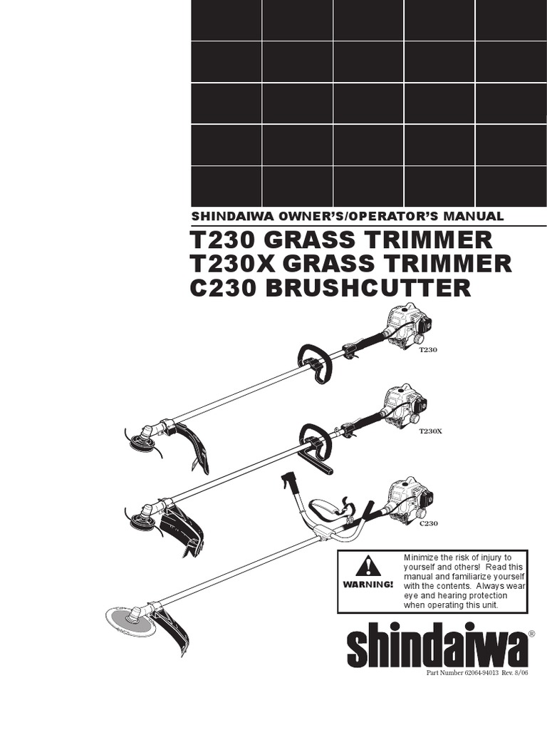 T230 Grass Trimmer T230X Grass Trimmer C230 Brushcutter: Shindaiwa ...