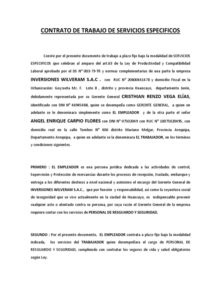 Contrato Carpio | PDF