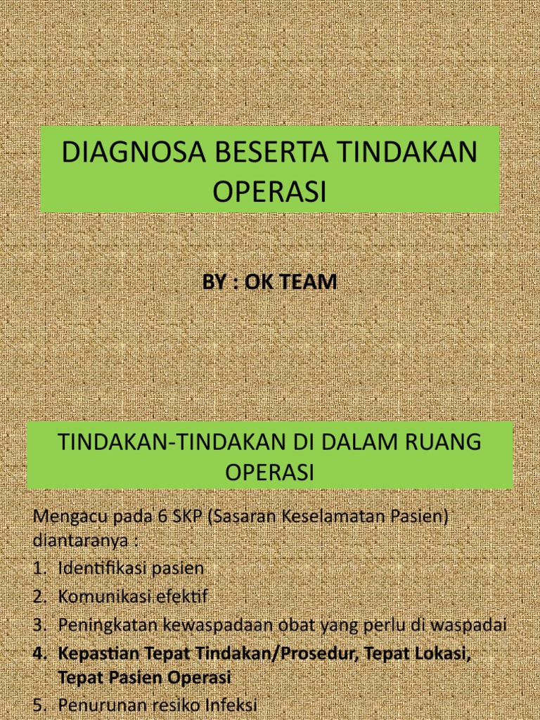 Diagnosa Beserta Tindakan Operasi | PDF