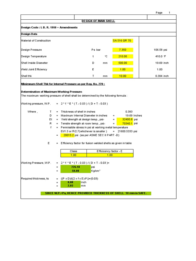 IBR Calualations (28.12.22) | PDF | Ultimate Tensile Strength ...