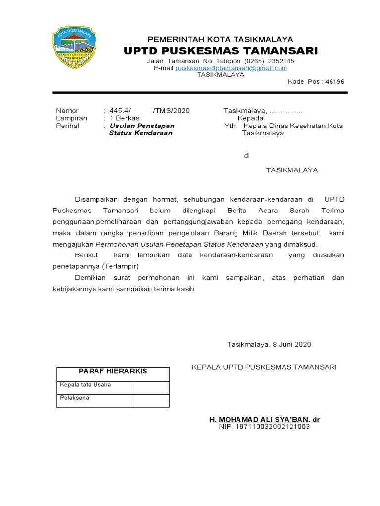 Usulan Penetapan Kendaraan (Format) | PDF