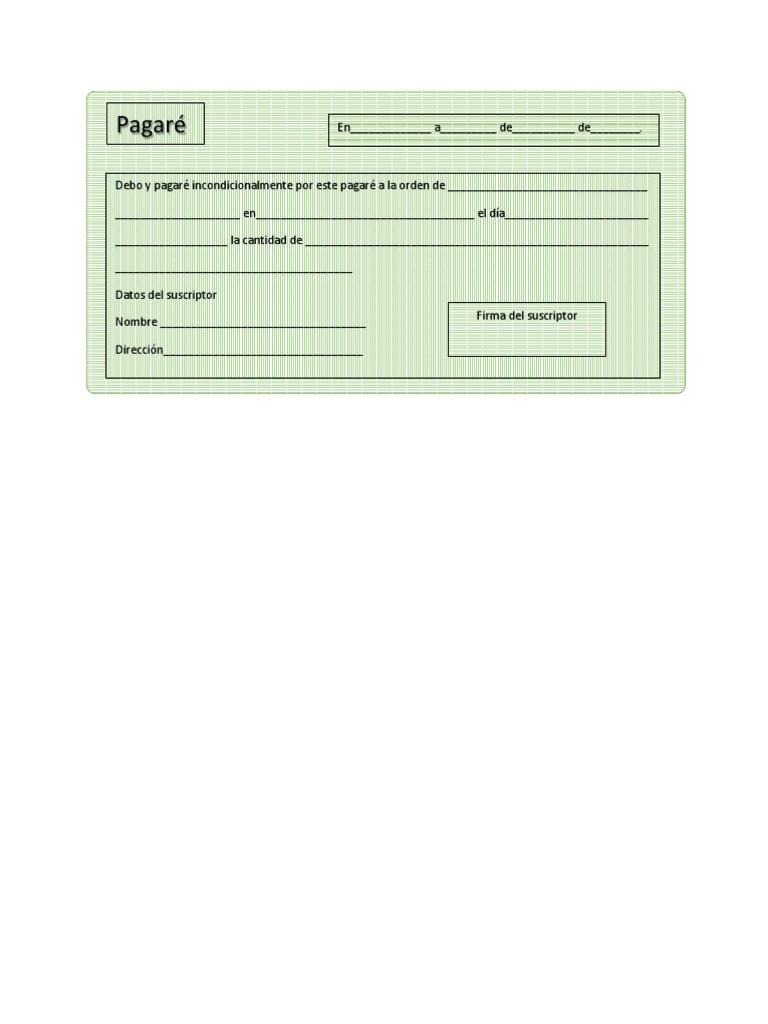 Formato de Pagare Sin Aval PDF | PDF
