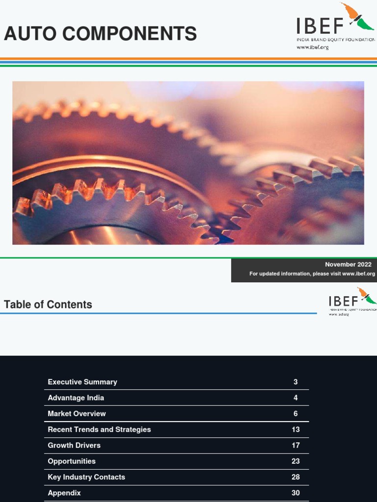IBEF Auto-Components-November-2022 PDF | PDF | Electric Vehicle | Hybrid Electric Vehicle