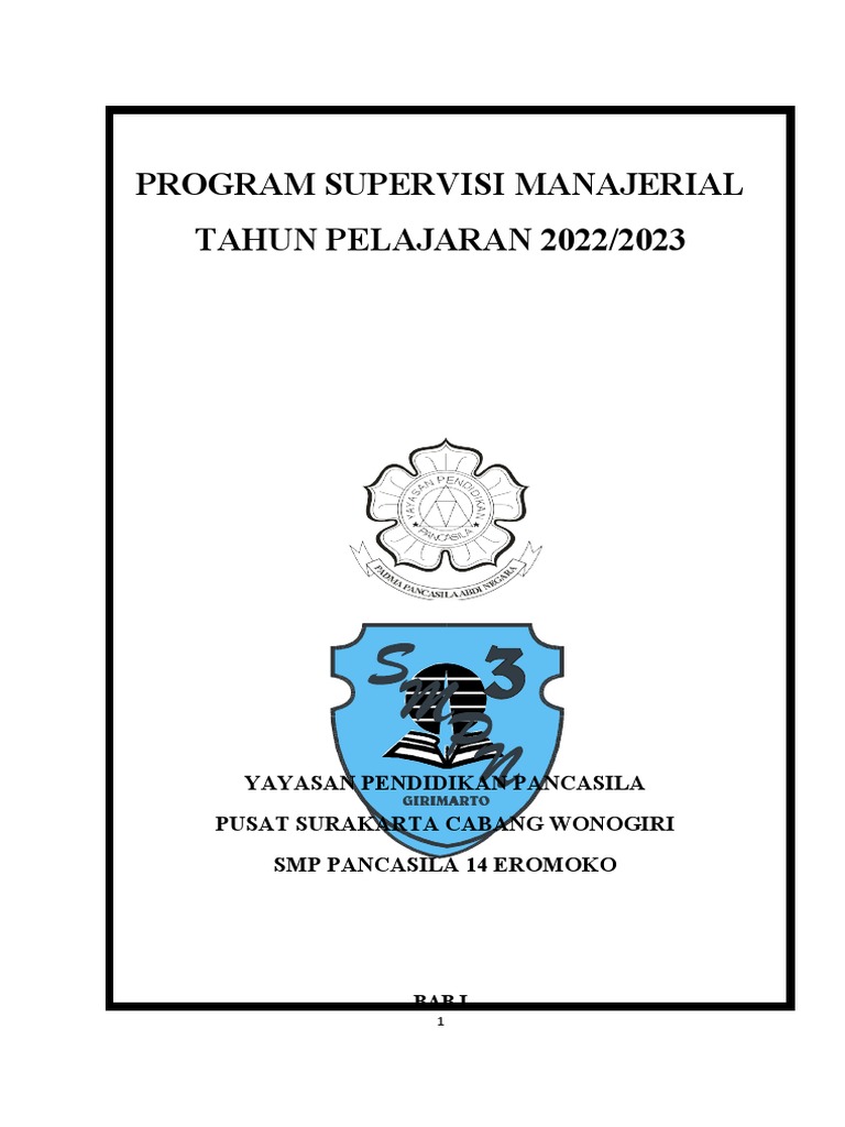 Program Supervisi Manajerial SMP 1 GMT | PDF