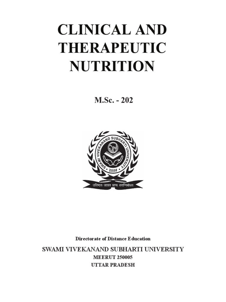 M.SC - 202 Clinical and Therapeutic Nutrition PDF | PDF | Dietitian ...