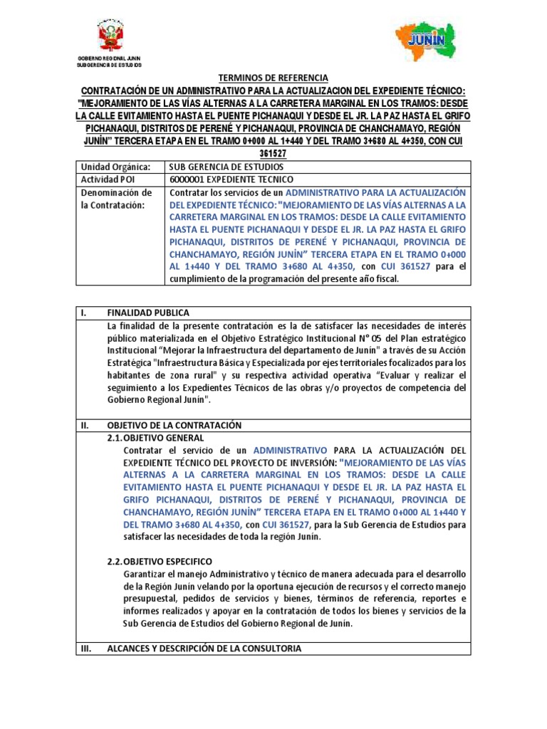 TDR Administrativo Ok PDF | PDF | Economias