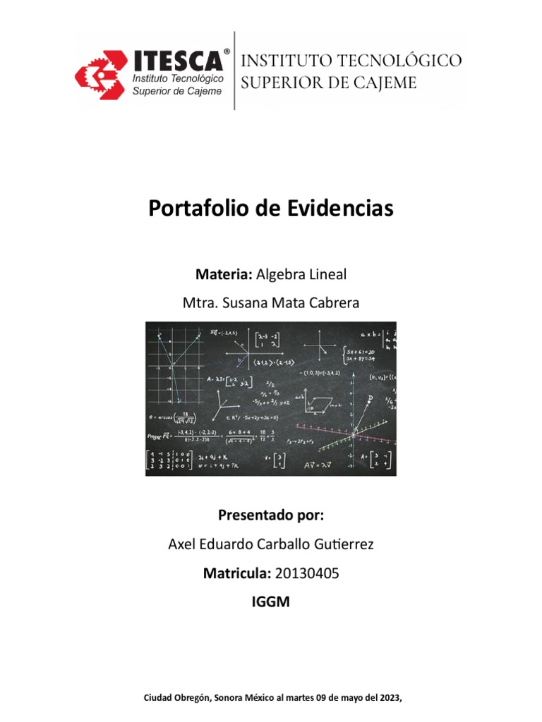 Portafolio de Evidencias Portada PDF | PDF