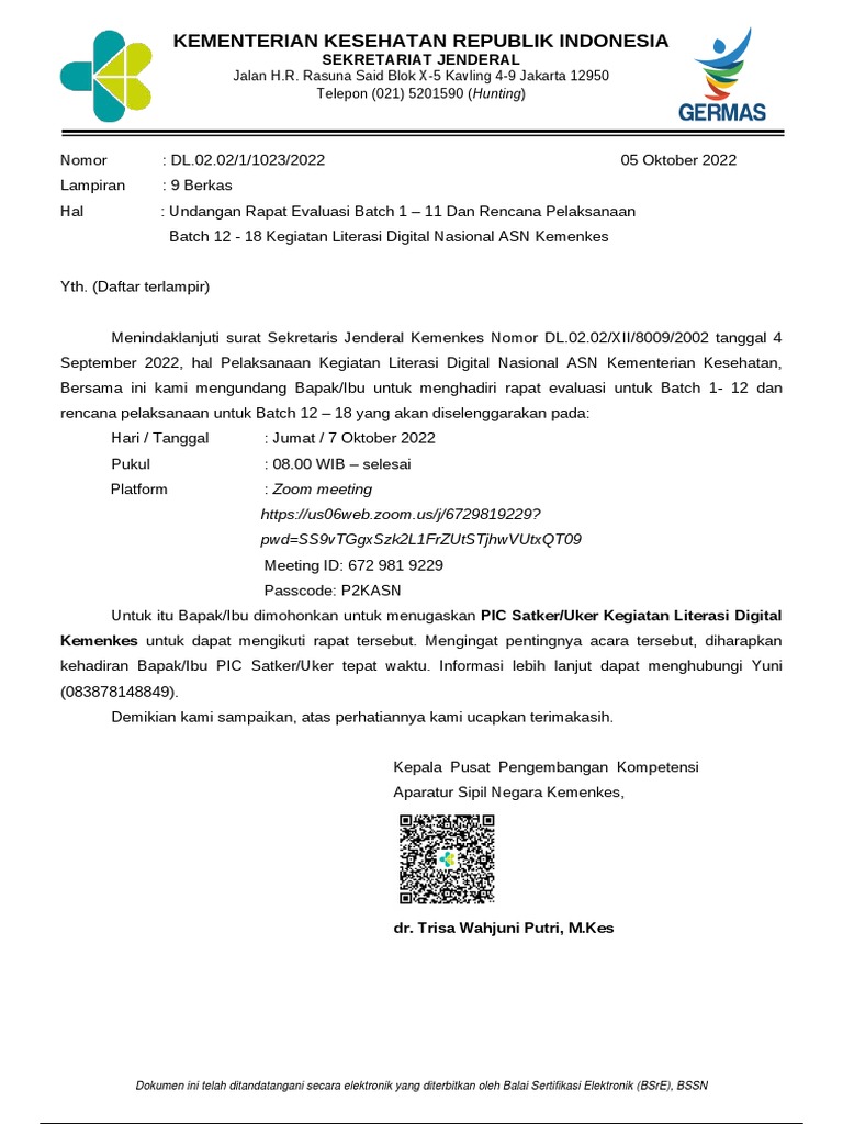 Kementerian Kesehatan Republik Indonesia: Sekretariat Jenderal | PDF | Ilmu Sosial