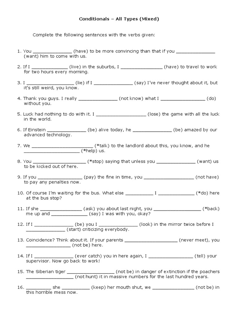 Conditionals All Types | PDF