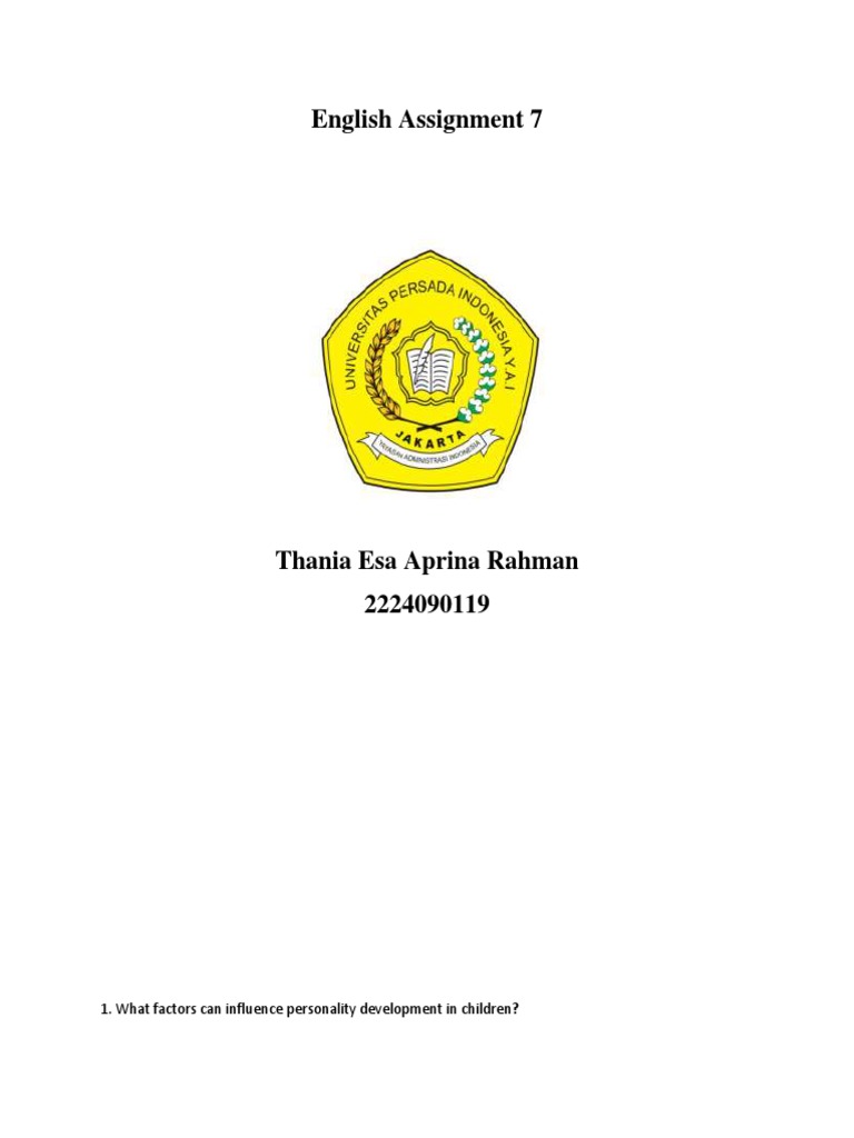 English Assignment 7 - Thania - 119 | PDF