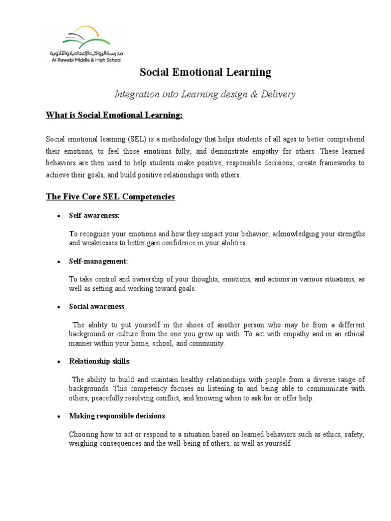 Social Emotional Learning Guide | PDF | Emotions | Goal
