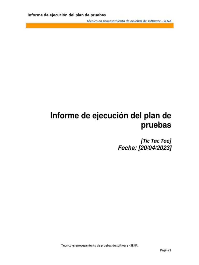 Informe de Pruebas de Software SENA | PDF | Software | Pruebas de software