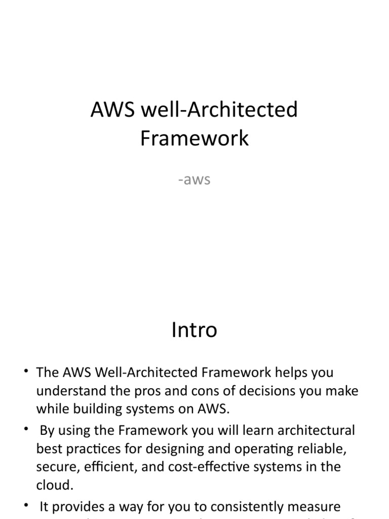 AWS Well Architected Framework | PDF | Amazon Web Services | Computer Security