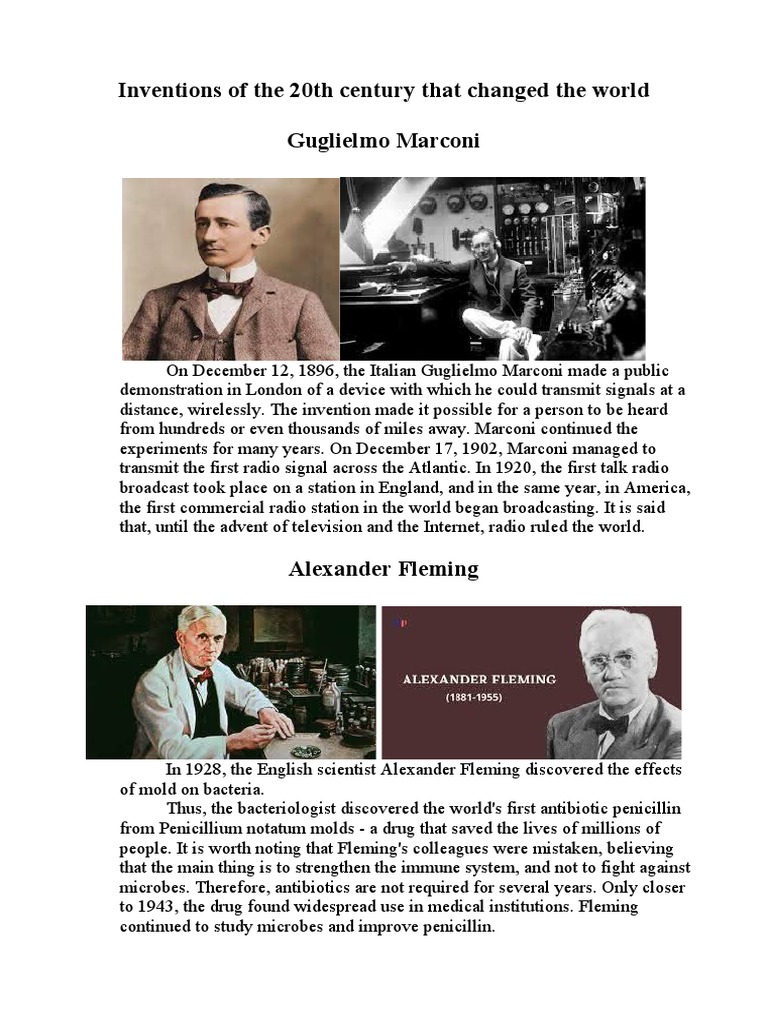 Inventions of The 20th Century That Changed The World | PDF ...