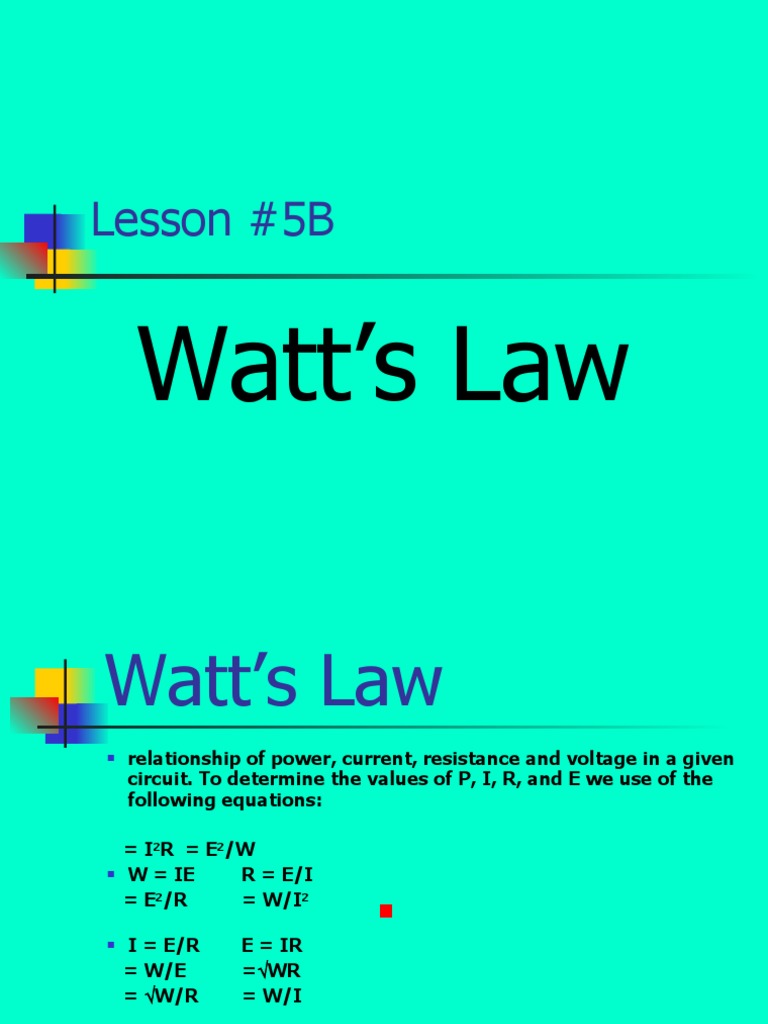 Understanding Watt's Law in Electricity | PDF | Classics