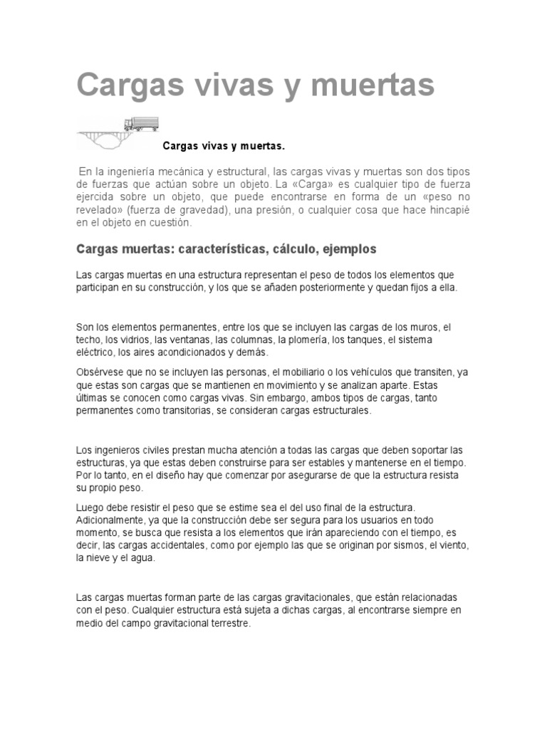 Cargas Vivas y Muertas en Construcción | PDF | Fuerza | edificio
