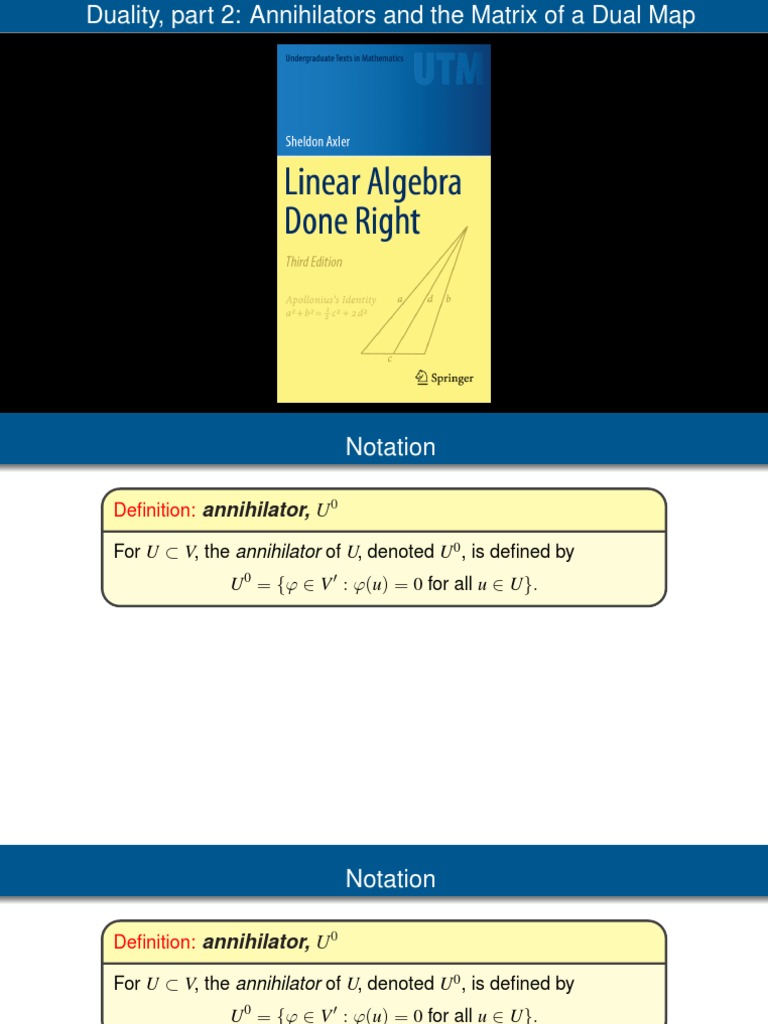 Annihilators PDF | PDF | Matrix (Mathematics) | Linear Subspace