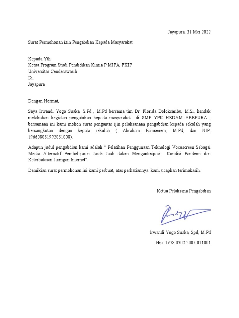 SURAT IJIN PKM | PDF