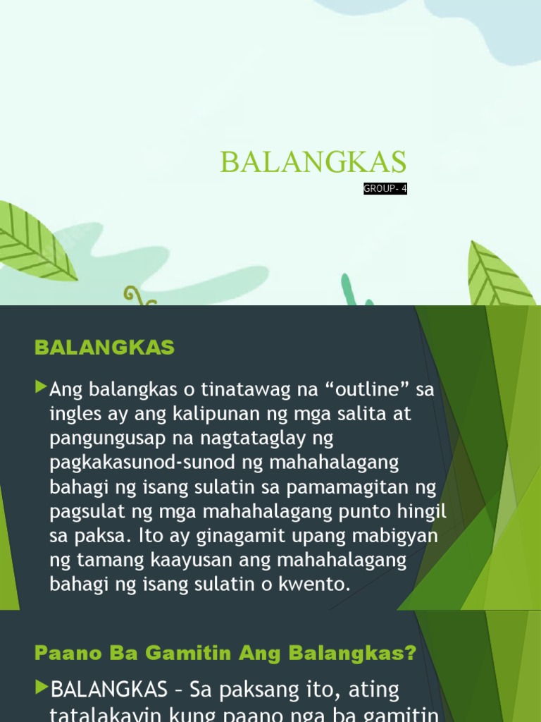 Balangkas Group 4 | PDF