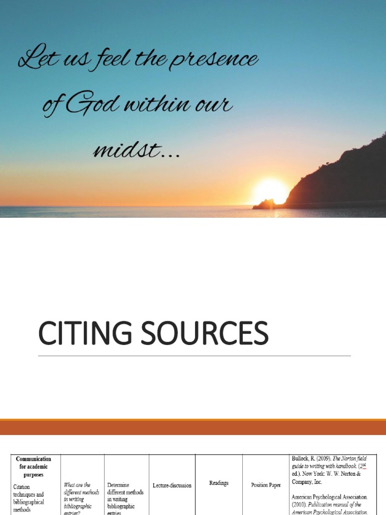 MODULE 3 CITING SOURCES Communication Fo Academic Purposes | PDF | Apa ...