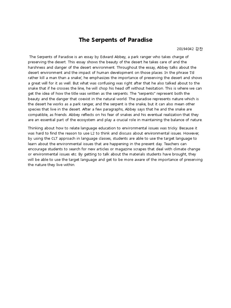 The Serpents of Paradise | PDF | Science & Mathematics | General Fiction