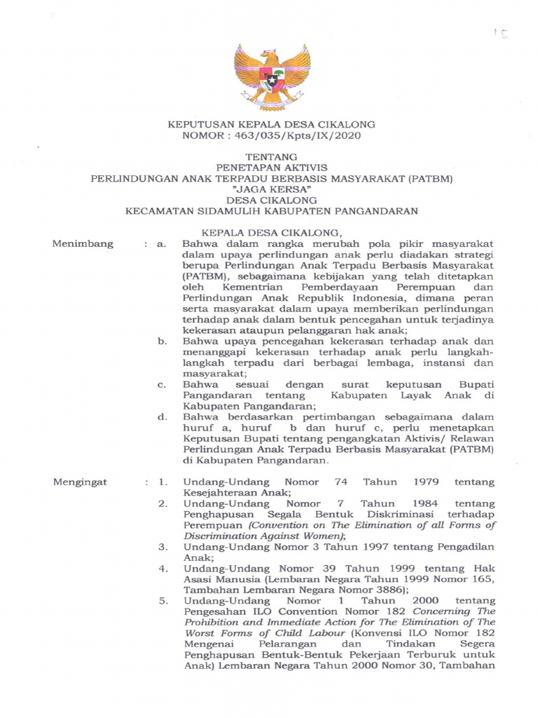 15. SK TENTANG PENETAPAN AKTIVIS PATBM | PDF