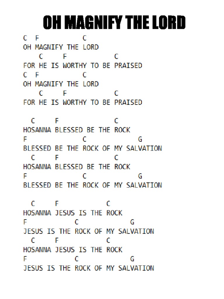 OH MAGNIFY THE LORD | PDF