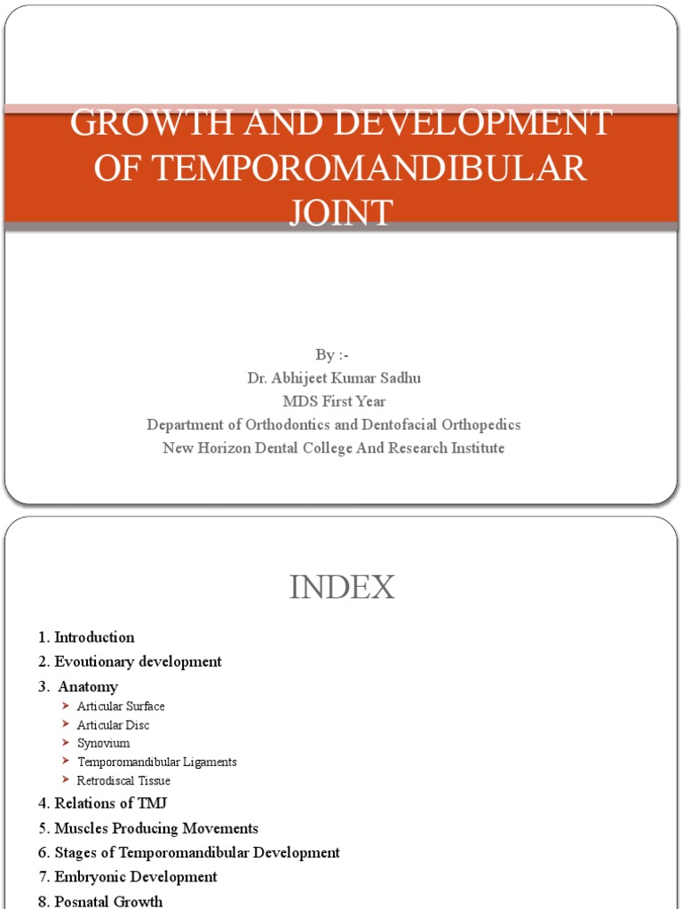 Growth and Development of Temporomandibular Joint | PDF | Human Head ...
