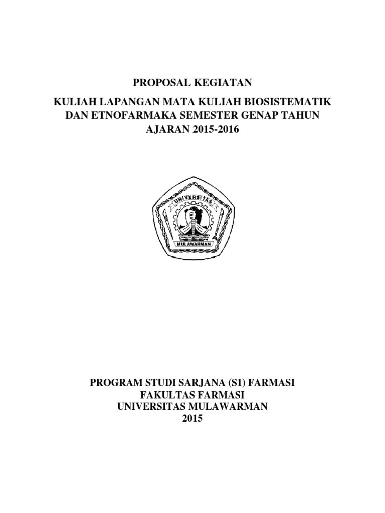Proposal Kegiatan Kuliah Lapangan Mata Kuliah Biosistematik dan ...