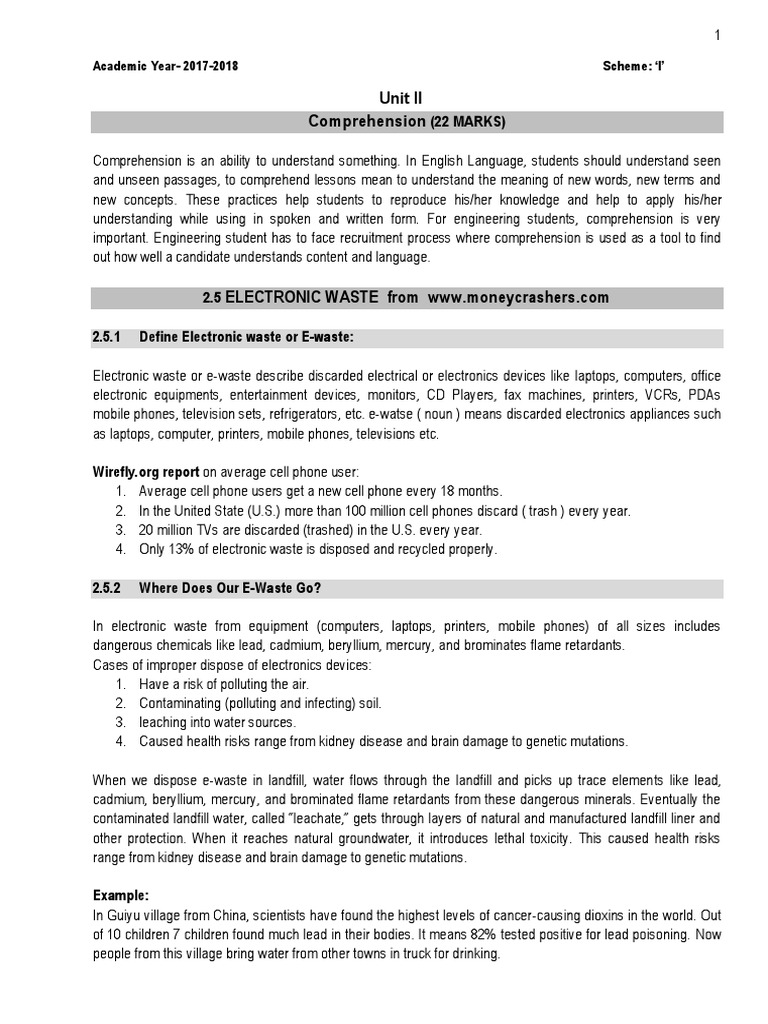 Notes 5. Electronic Waste | PDF | Electronic Waste | Recycling