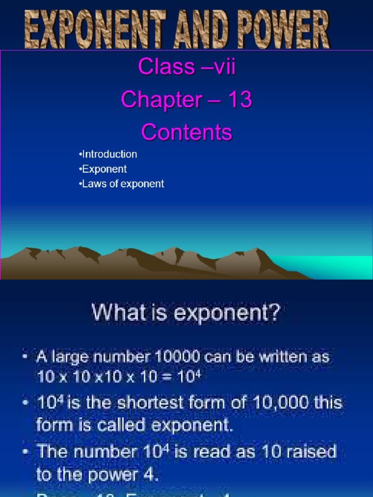 Exponents And Powers PDF