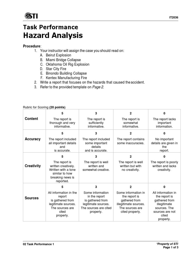 02 - Task - Performance - 1 BOHS | PDF