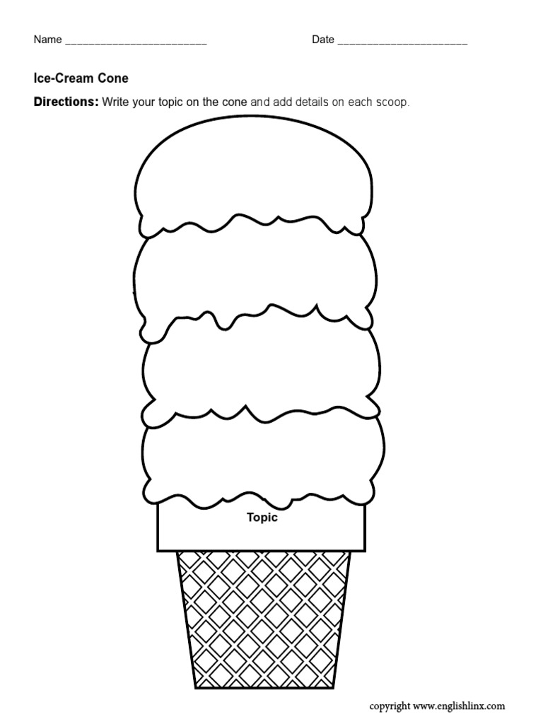 Ice Cream Cone Graphic Organizer PDF | PDF | Home & Garden | Art