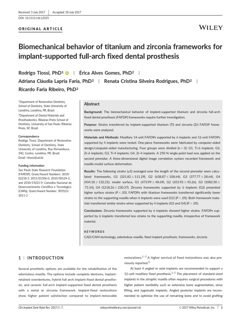 Biomechanical Behavior of Titanium | PDF | Dental Implant | Prosthesis