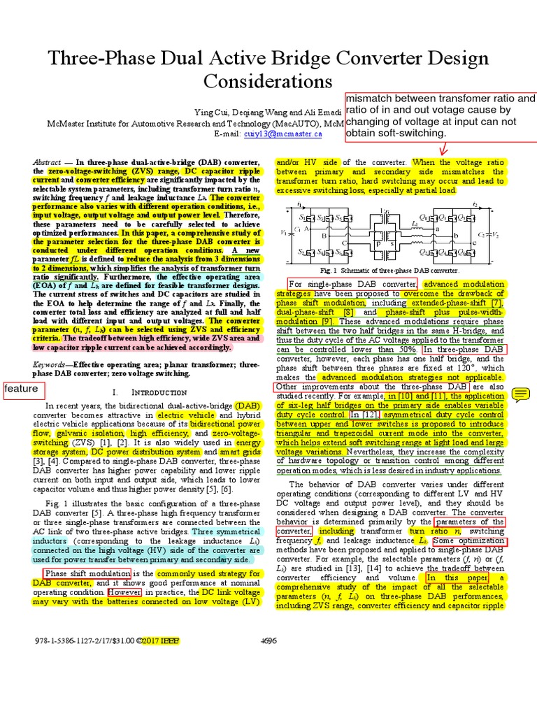 Three Phase Dual Active Bridge Converter Design Considerations PDF ...