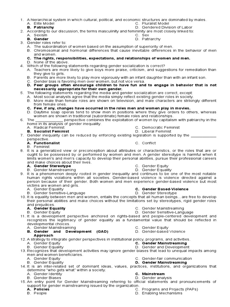 GAD101 - MIDTERM EXAM Answer Key | PDF