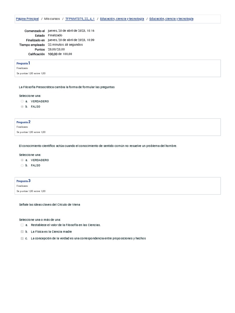 Educación, Ciencia y Tecnología - MIORevisión Del Intento | PDF | Verdad | Teoría