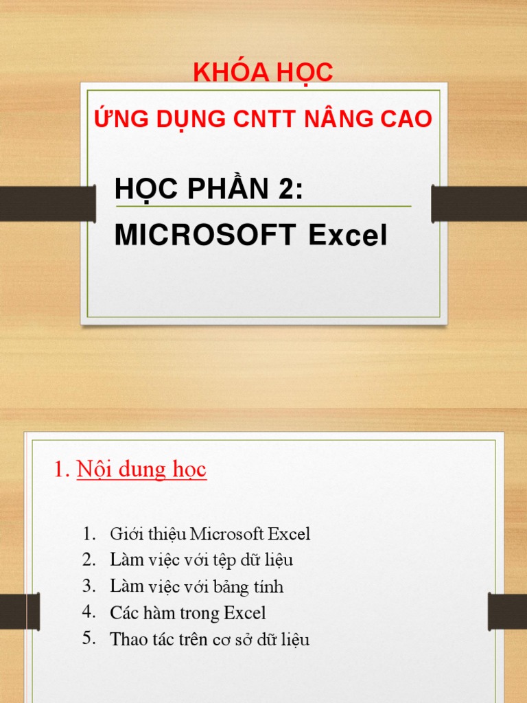 Slide Bai Giang Excel PDF | PDF