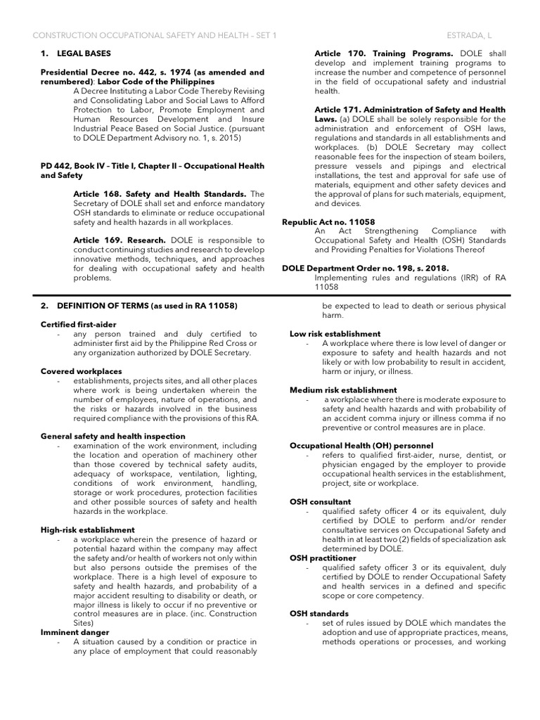 COSH | PDF | Occupational Safety And Health | Safety