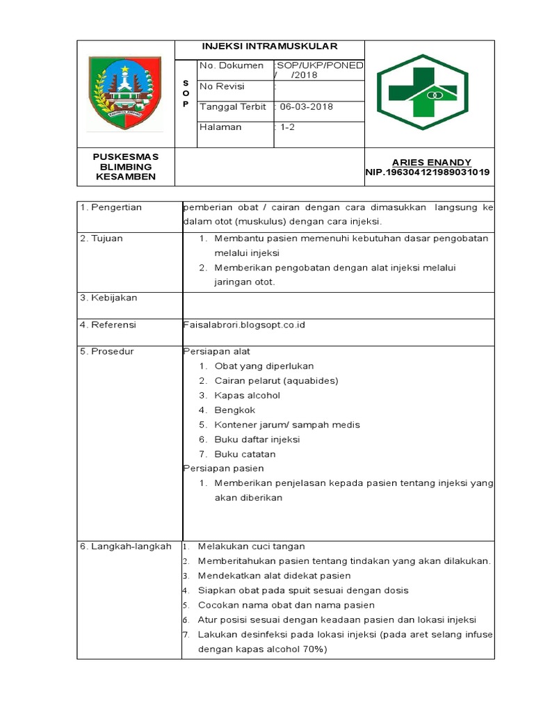 SOP Injeksi IM | PDF