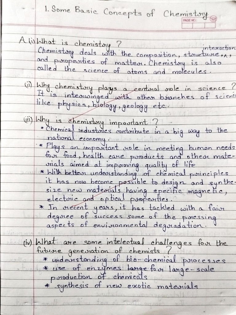 Notes - Class 11 CBSE NCERT - Chemistry Chapter 1 - Some Basic Concepts ...