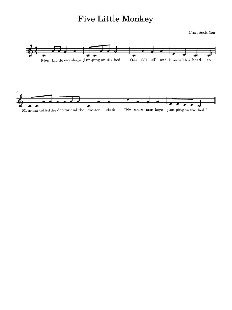 Five Little Monkey PDF | PDF