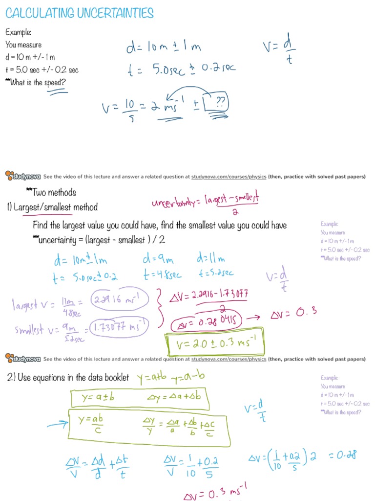 1.3 Calculating Uncertainties | PDF