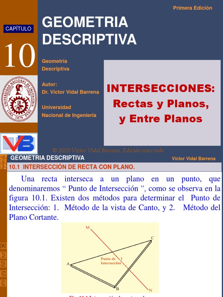 Capítulo 10 Intersecciones Rectas y Planos PDF | PDF