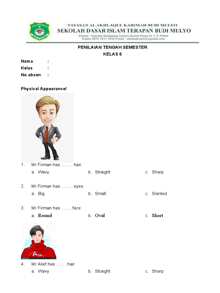 Grade 6 Midterm Exam: English Quiz | PDF