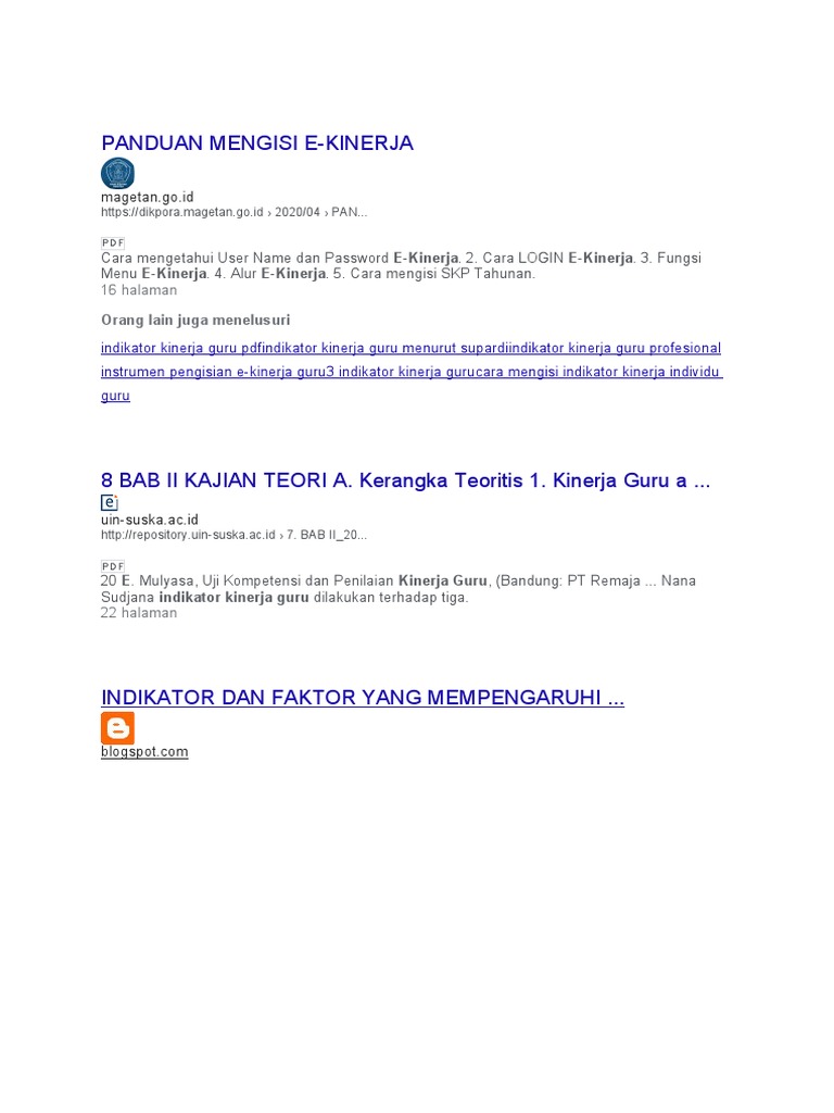 MENGISI E-KINERJA SECARA EFEKTIF | PDF