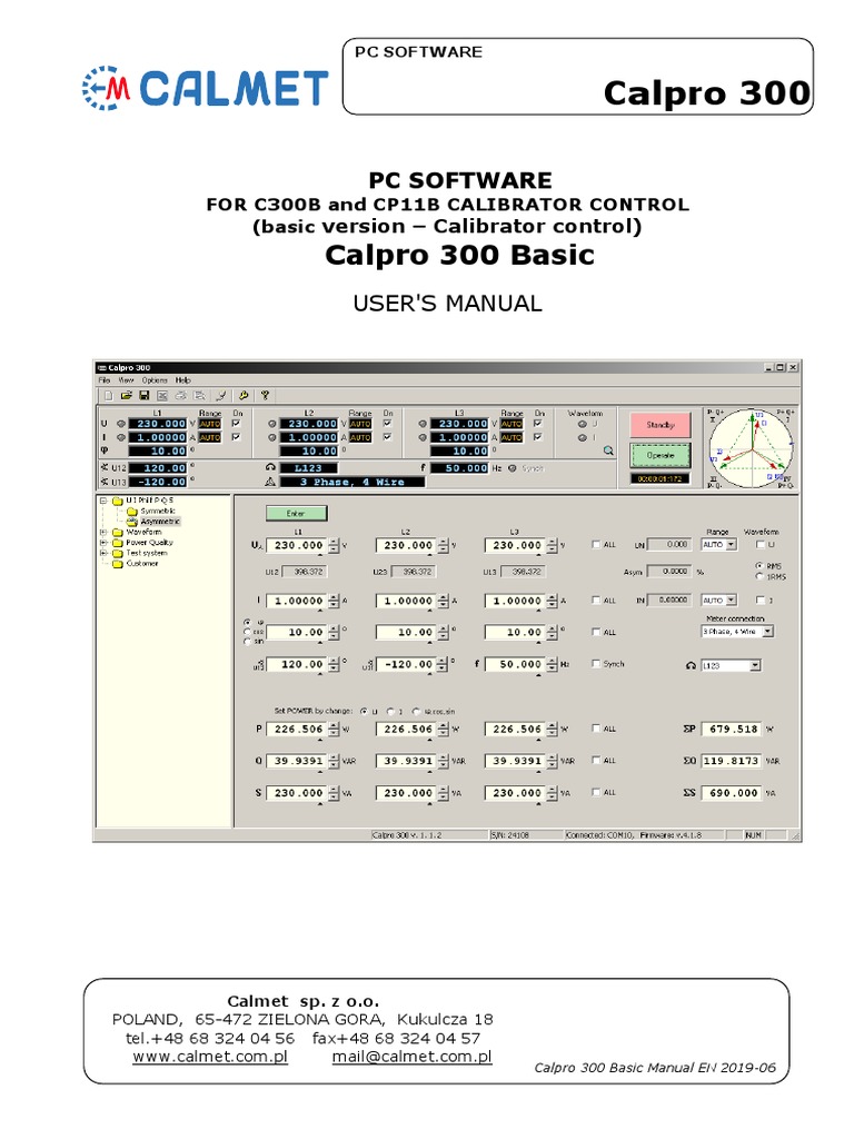 Calpro 300 Basic Manual EN 2019-06 PDF | PDF | Ac Power | Phase (Waves)