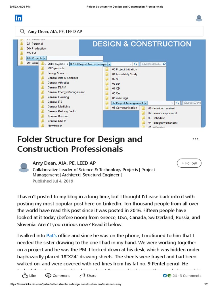 Folder Structure For Design and Construction Professionals PDF | PDF ...
