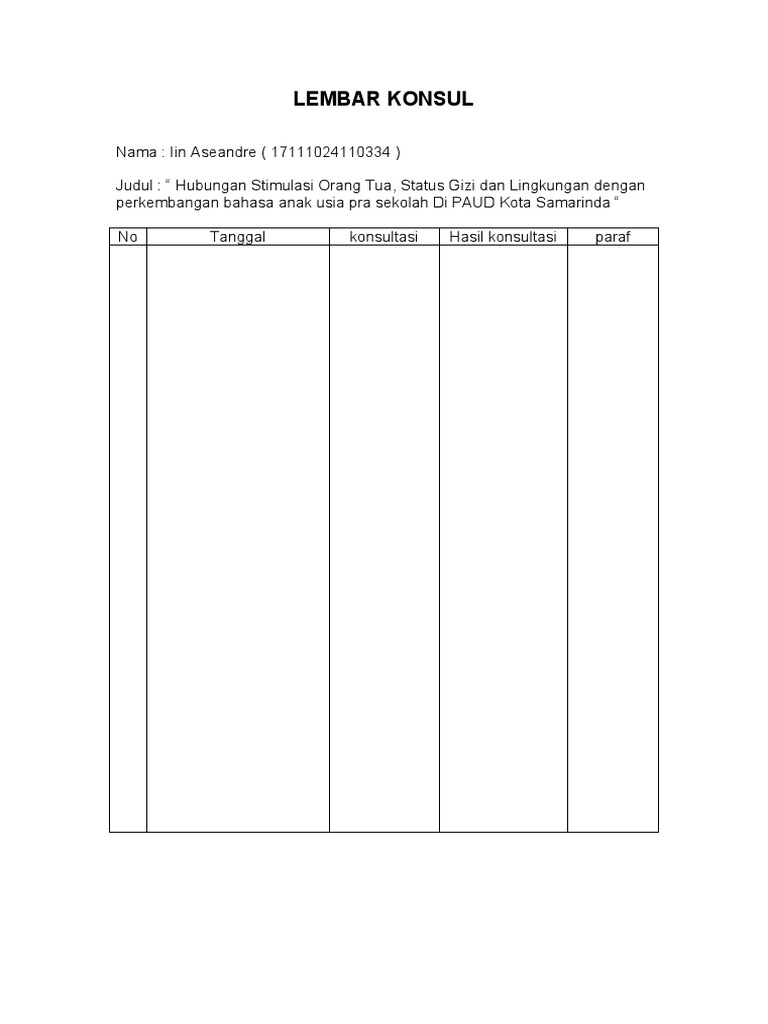 Lembar Konsul Iin | PDF
