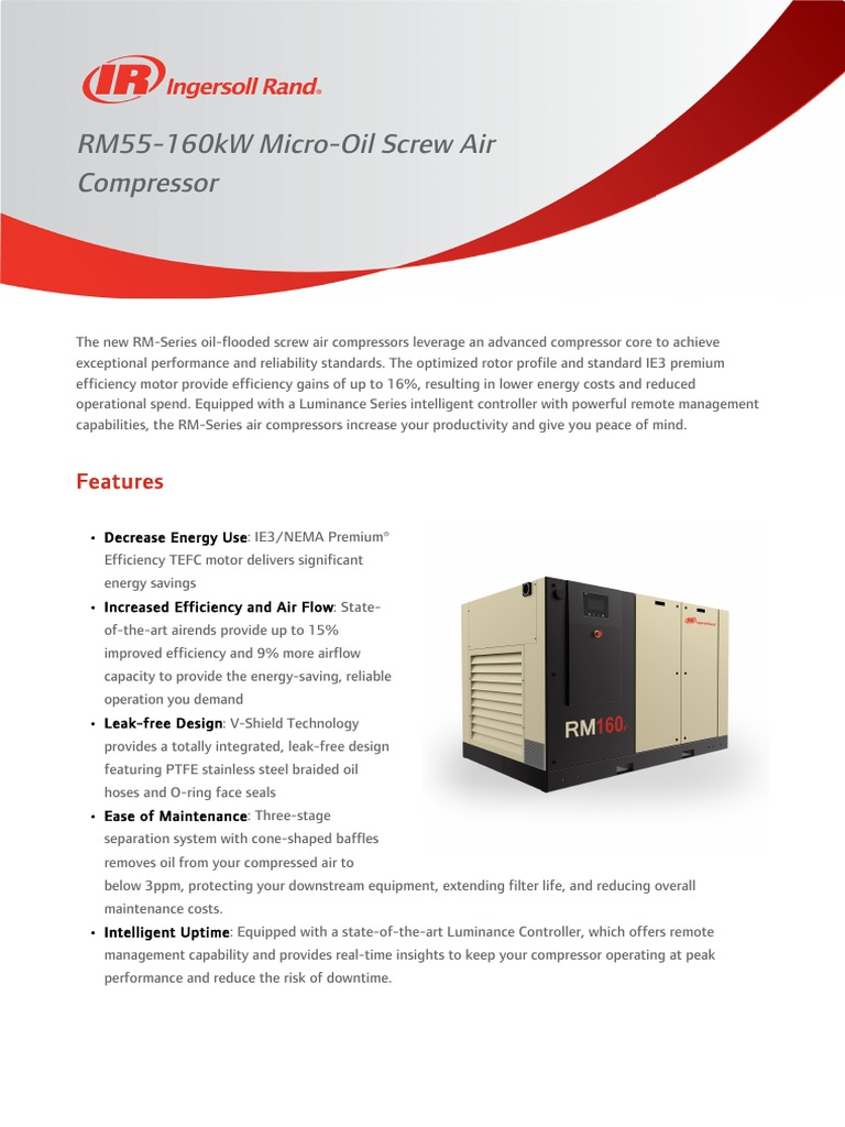 rm55 160kw Micro Oil Screw Air Compressor - Enpdf | PDF | Energy Conservation | Mechanical ...